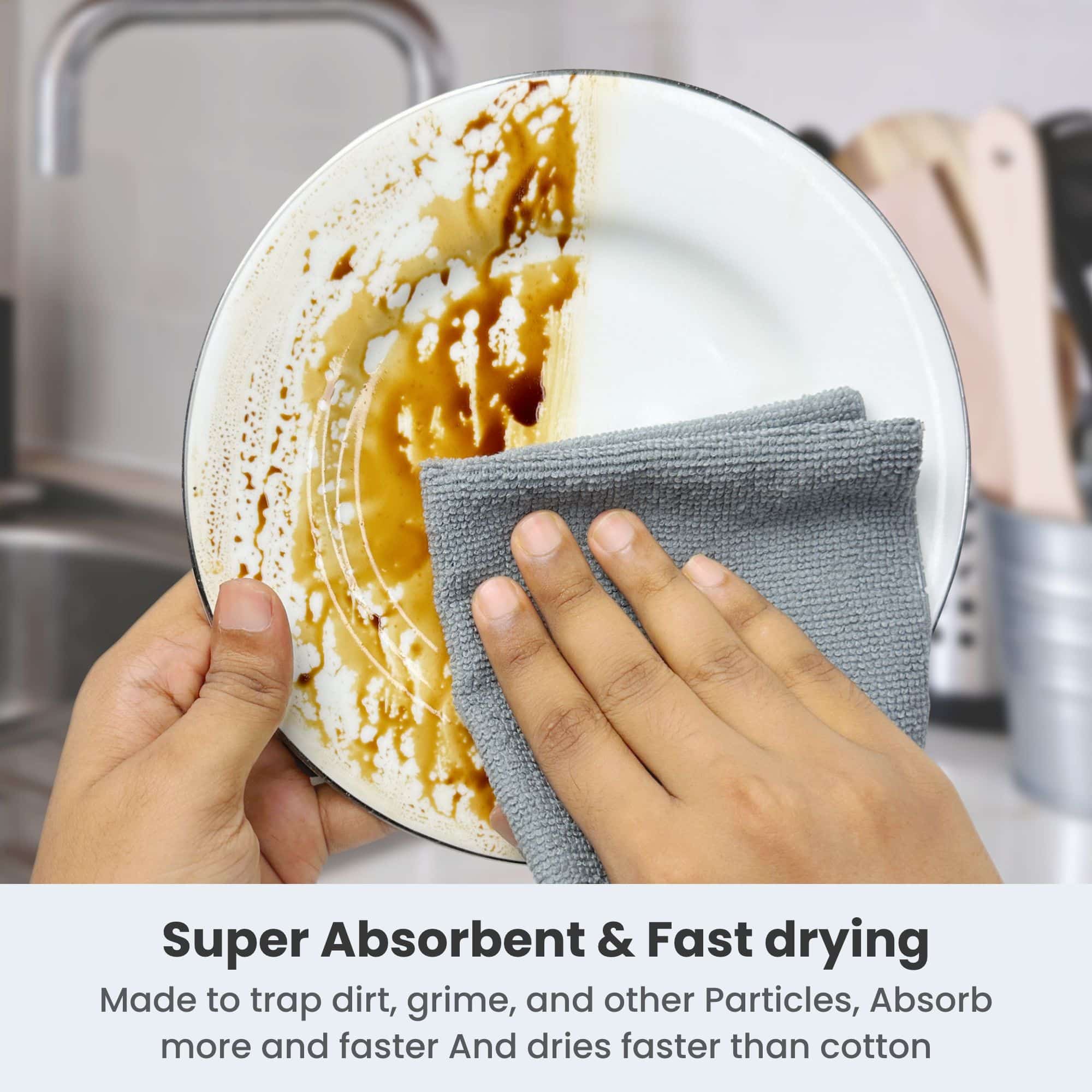 Reusable Kitchen Towel Roll - Ash Color - Soft Microfiber Fabric