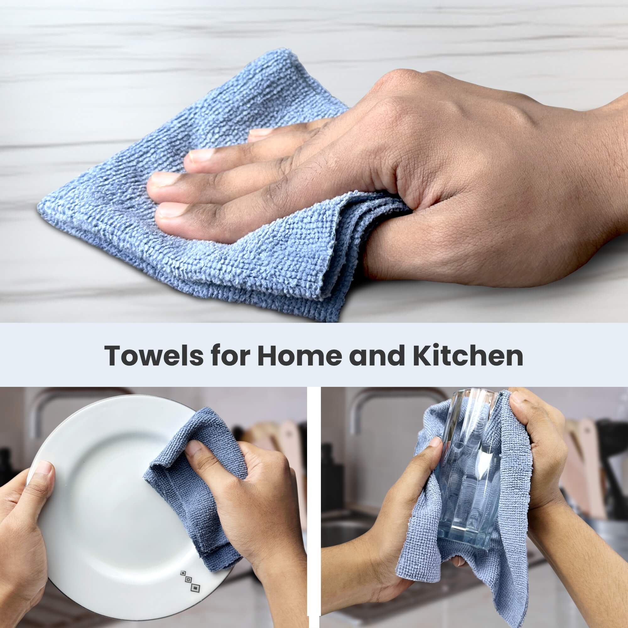 Reusable Kitchen Towel Roll - Blue Color - Soft Microfiber Fabric