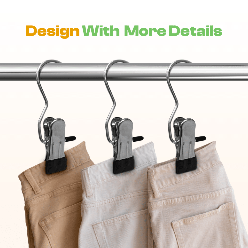Hanger Clip Set - 5 Pieces Stainless Steel Hanger Clips