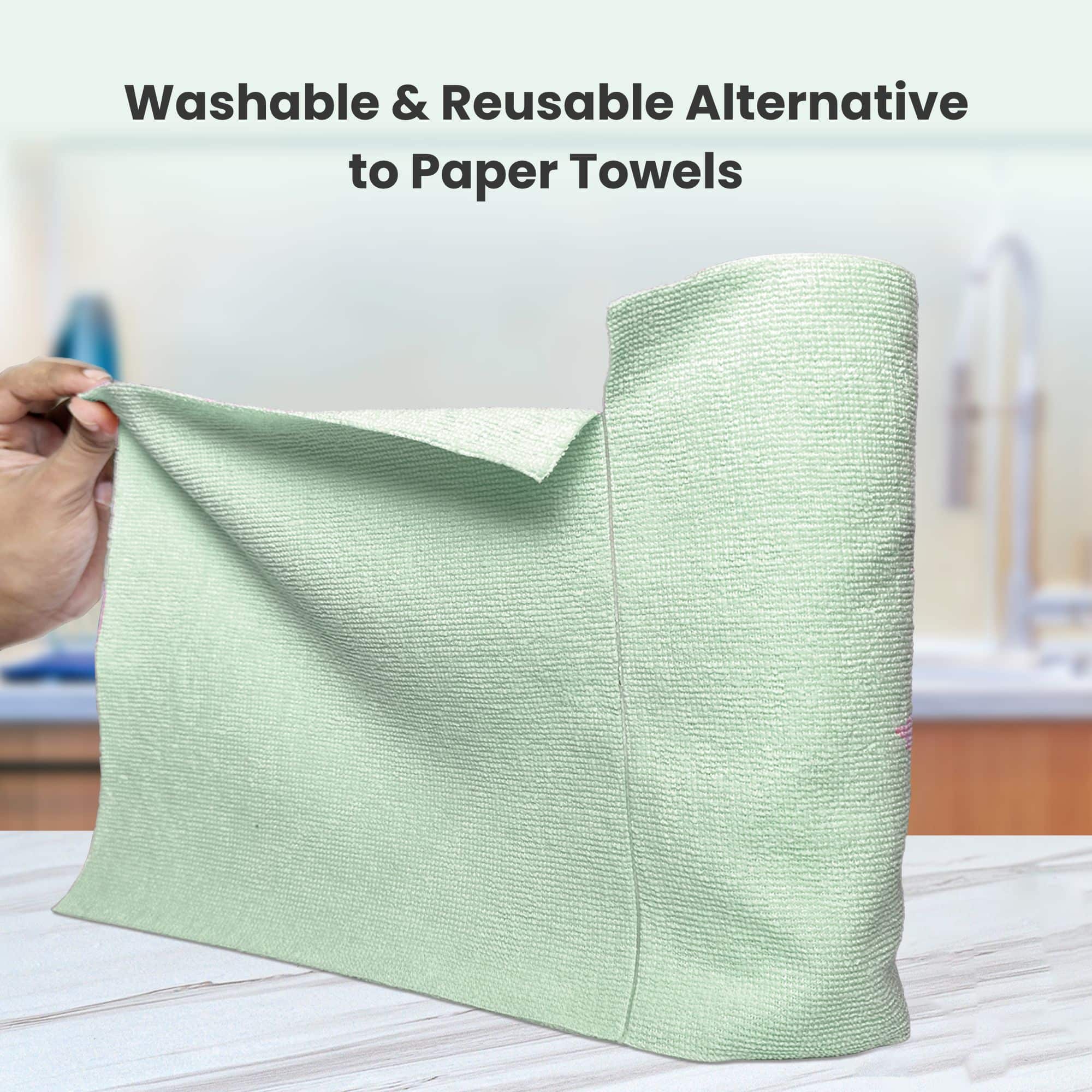 Reusable Kitchen Towel Roll - Paste Color - Soft Microfiber Fabric